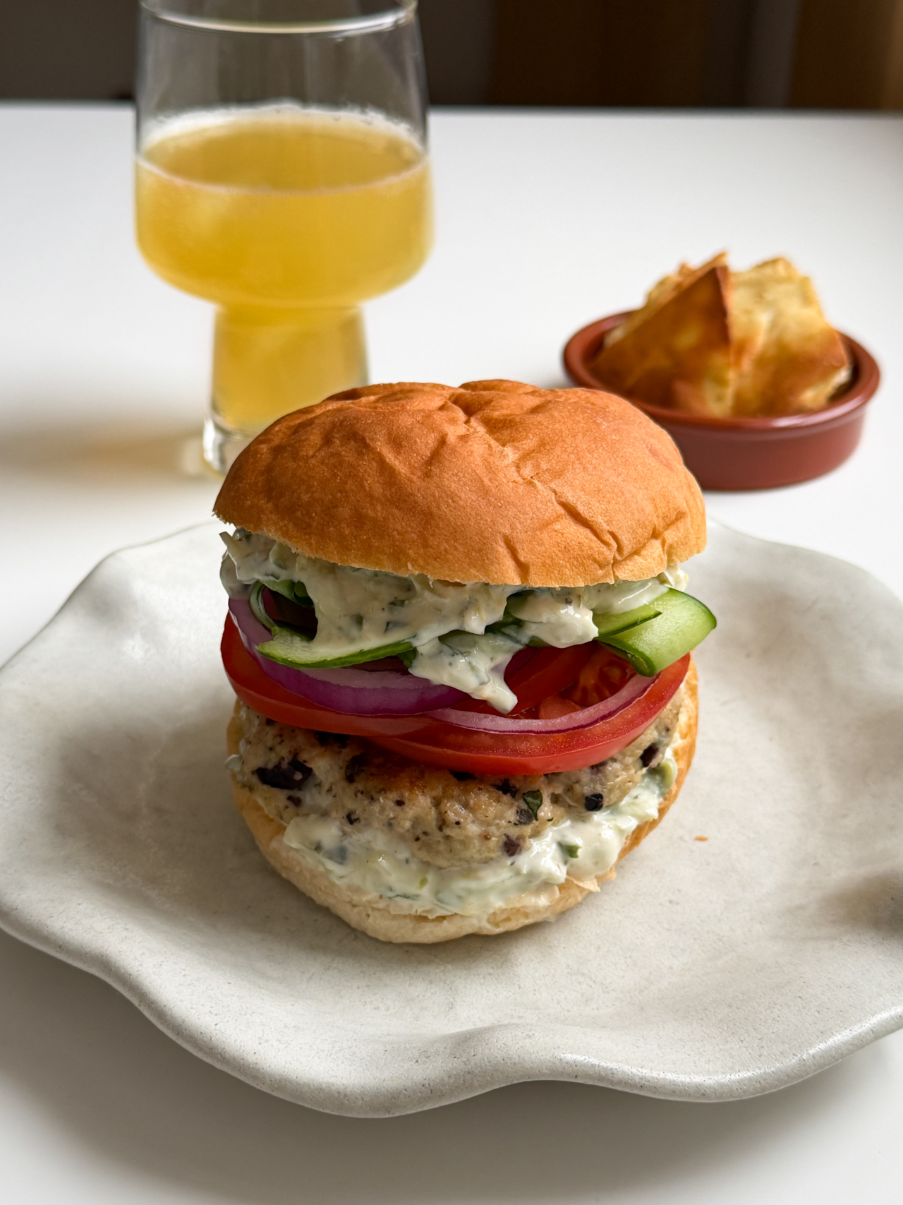 Burger de poulet à la grecque | margauxfood.ca